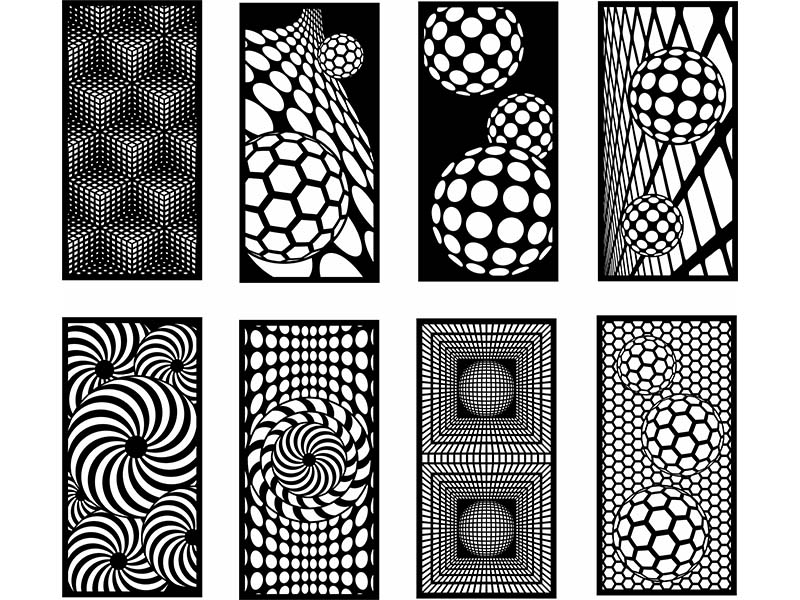 Laser Cut Decorative Panels Optical illusion and Geometric Patterns ...