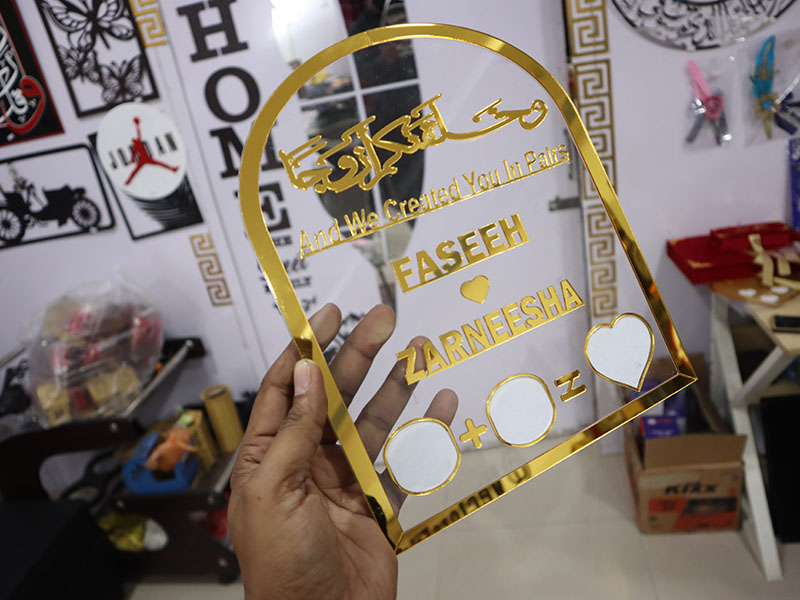 Laser Cut Nikah Thumb Board Personalized Acrylic Thumb Impression Frame ...