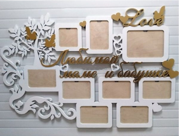 Wall Custom Photo Frame Family Picture Frame Design DXF and CDR File ...