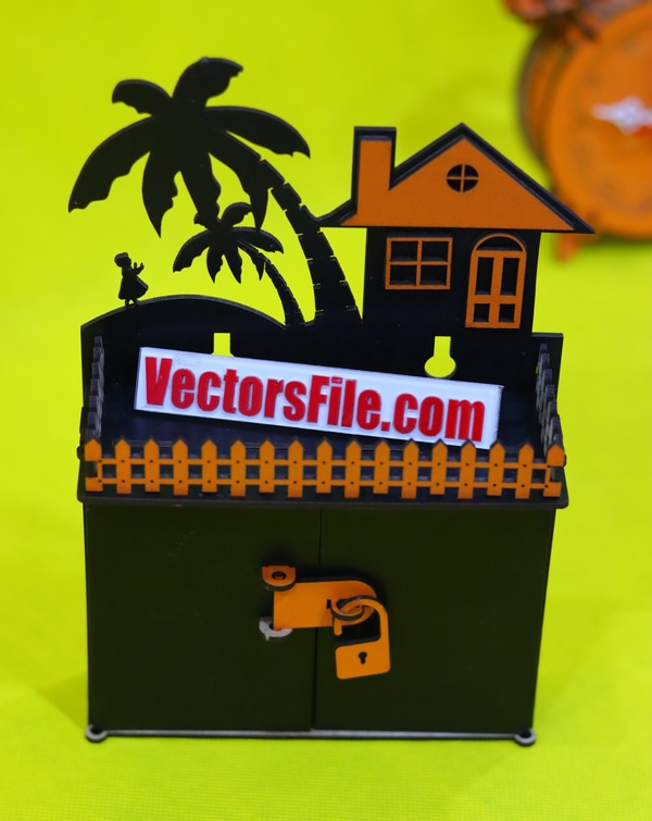 Laser Cut Wall Mounted Key Cabinet Box with Display and Storage Shelf ...