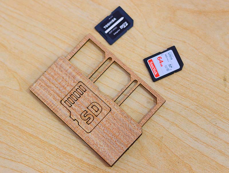 Laser Cut SD Card Case Wooden Memory Card Holder 3mm Vector File ...
