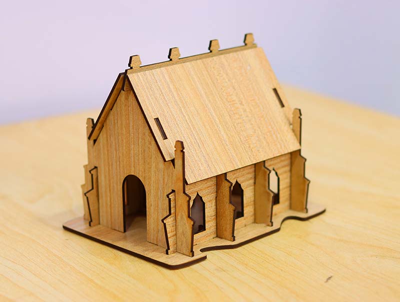 Laser Cut House Template 3D Puzzle Toy Model 3mm Vector File | Vectors File