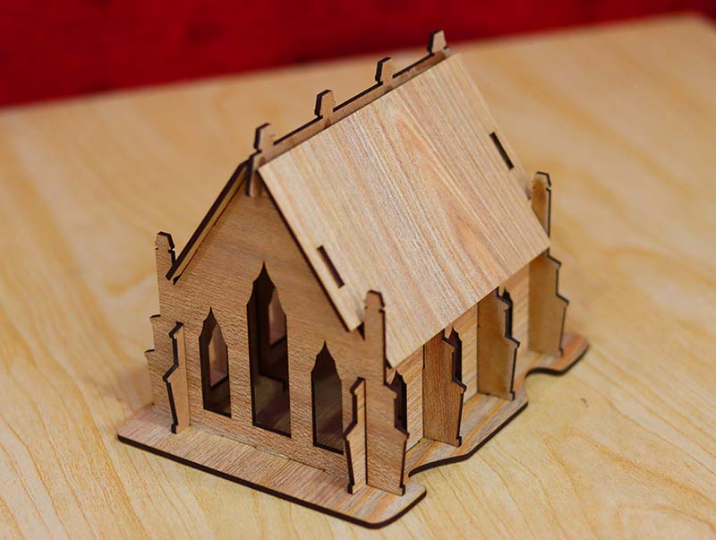 Laser Cut House Template 3D Puzzle Toy Model 3mm Vector File | Vectors File