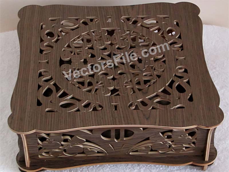 Laser Cut Square Jewelry Box Design Wooden Gift Box Idea | Vectors File