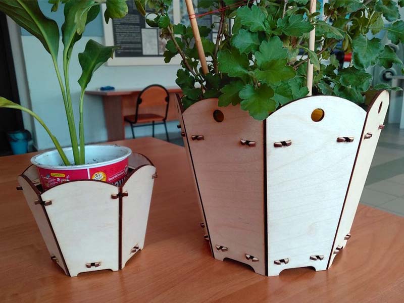 Laser Cut Planter Wooden Plant Holder Stand | Vectors File