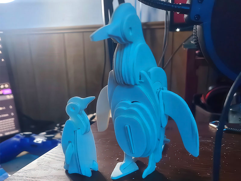 Laser Cut Penguin 3D Wooden Animal Model Kit | Vectors File