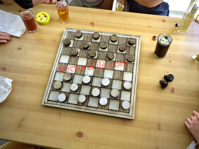 Laser Cut Wooden Chess Board Game Template | Vectors File