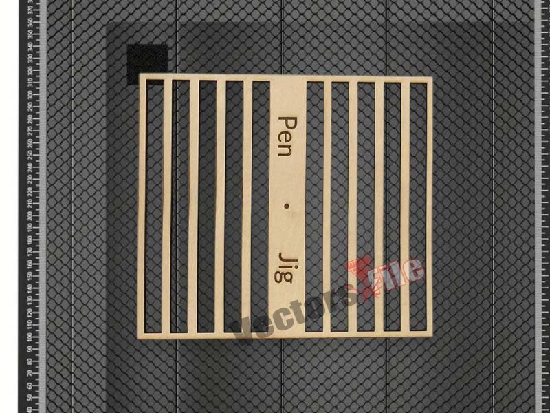 Laser Cut 10 Pens Jig for Laser Engraving Template | Vectors File