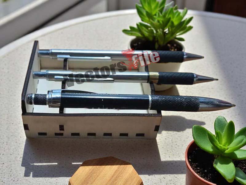 Laser Cut Pen Jig Wooden Stand for Laser Engraving | Vectors File