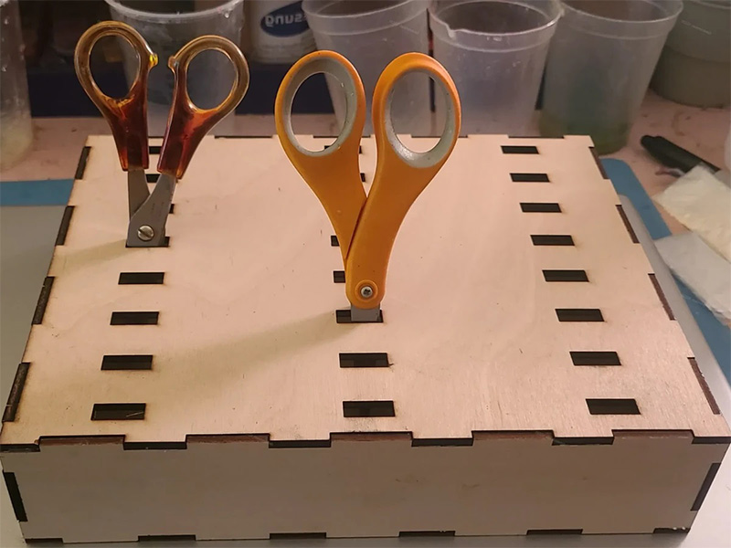 Laser Cut Scissor Holder Storage Box Template | Vectors File
