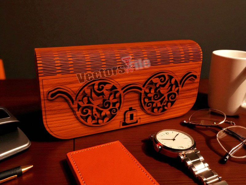 Laser Cut Glasses Case Wooden Sunglasses Gift Box Template | Vectors File