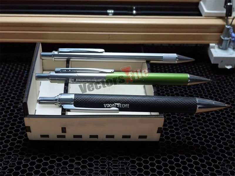 Pen and Pencil Laser Engraving Jig Laser Cut Wooden Stand | Vectors File