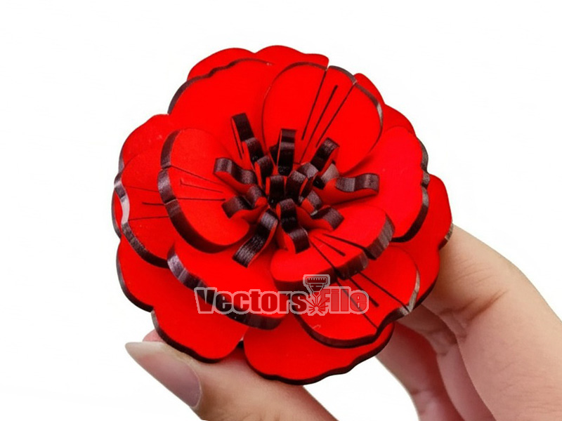 Laser Cut Acrylic 3D Flower Design Decor Idea | Vectors File