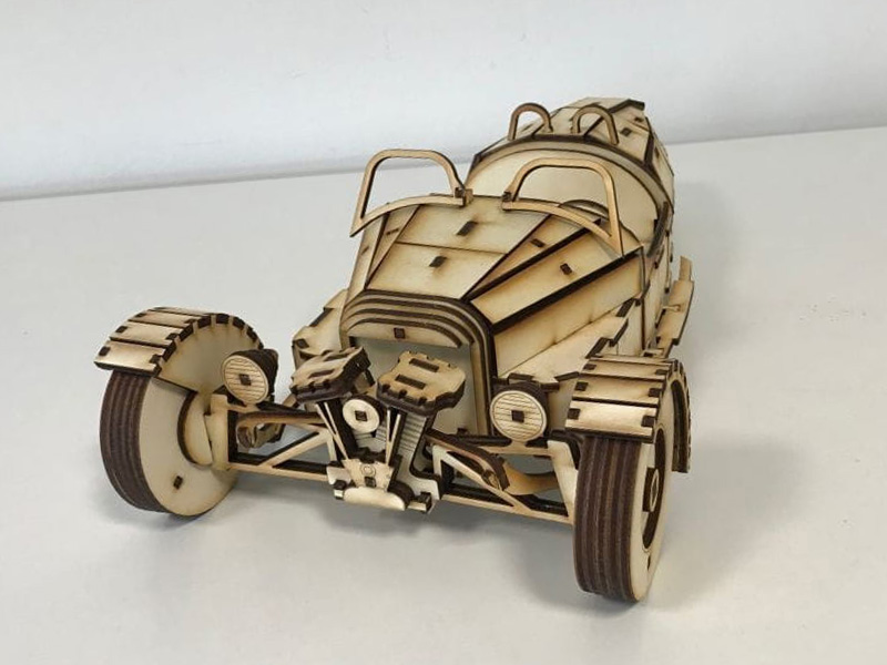 Laser Cut Morgan Three Wheeler Toy Car Model Kit | Vectors File