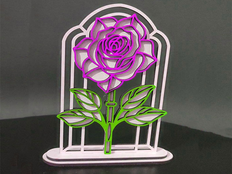 Laser Cut Wooden Art Rose Flower Stand Romantic Gift Decor Idea ...