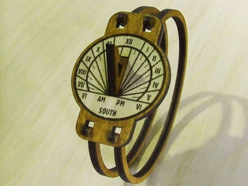 Laser Cut Wooden Sundial Bracelet Design | Vectors File
