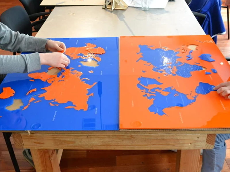 Laser Cut Acrylic World Map Wall Art Design for Room Decor Idea ...