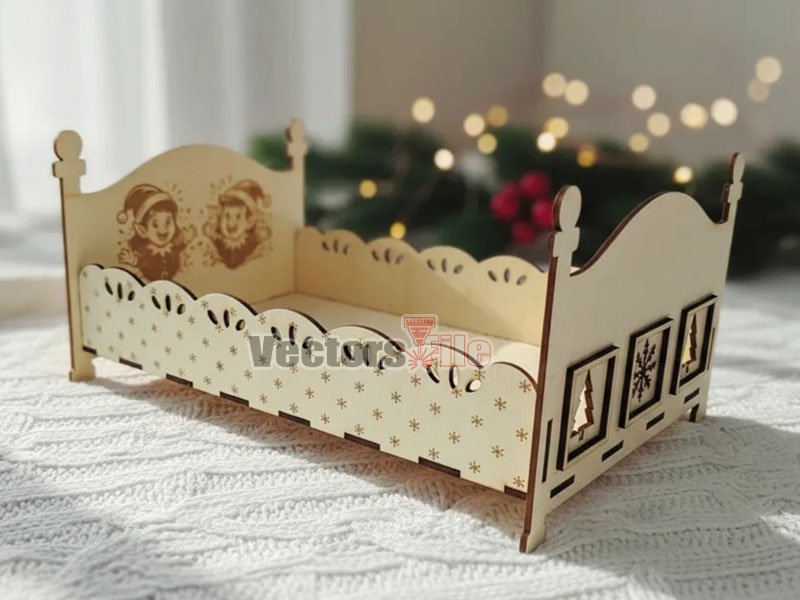 Laser Cut Dollhouse Furniture Christmas Decorative Bed for Elf ...