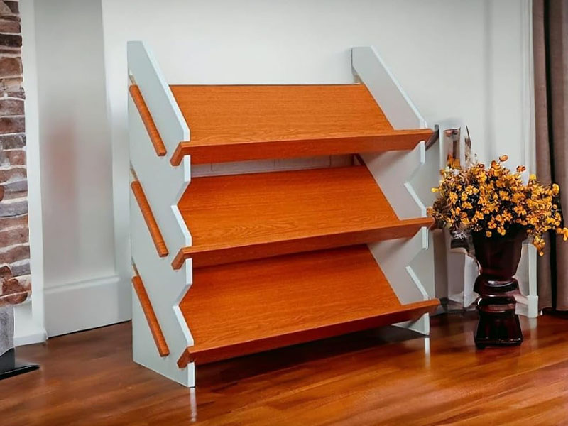 Laser Cut Wooden Shoes Display Rack | Vectors File