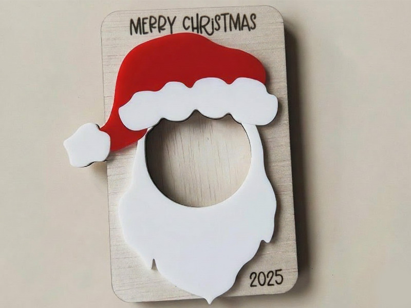 Laser Cut Santa Picture Frame Christmas Decor Idea | Vectors File