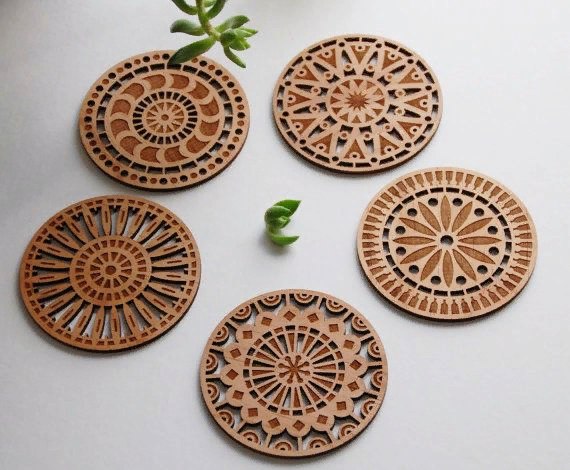 CNC Laser Cut Coasters CDR File Free Download Vectors File
