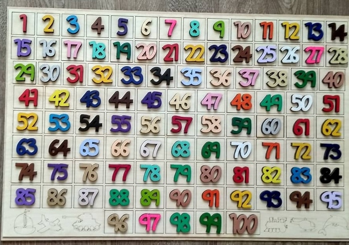 Kids Wooden Counting Puzzle Board Game DXF File Free Download Vectors File