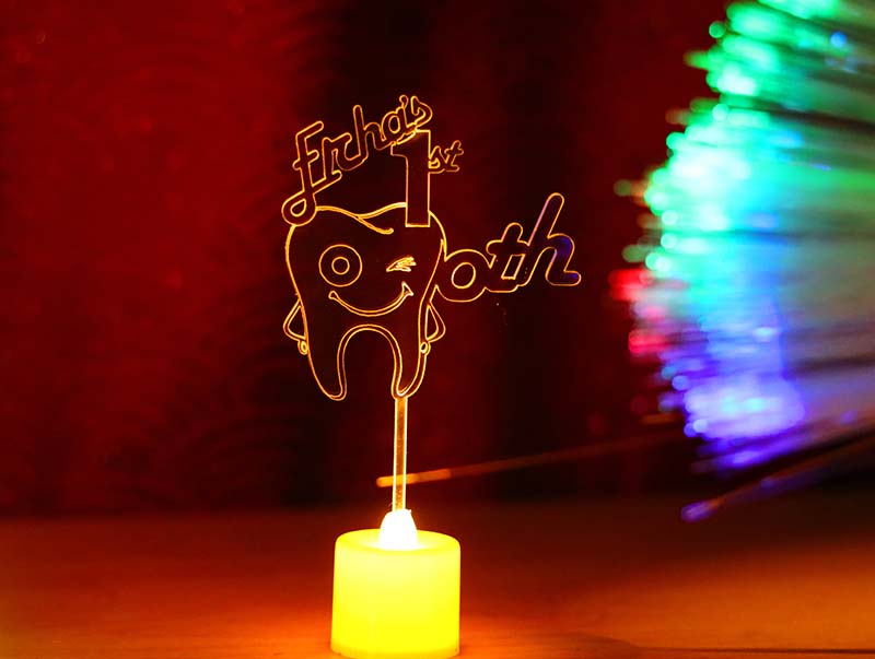 Laser Cut 1st Tooth Acrylic Cake Topper Design Vector File | Vectors File