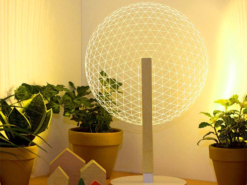 Laser Cut 3D Illusion Lamp Globe LED Table Night Light Vector File ...