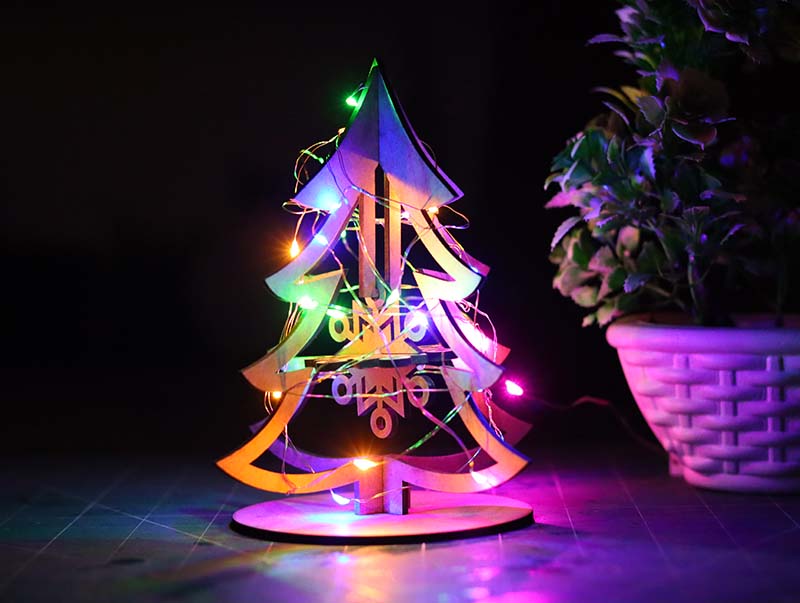 Laser Cut 3D Wooden Christmas Tree Decorations Model Vector File ...