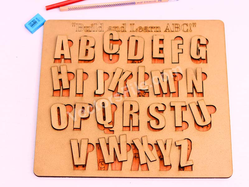 Laser Cut Alphabet Letters with Shapes Educational Puzzle Board ...