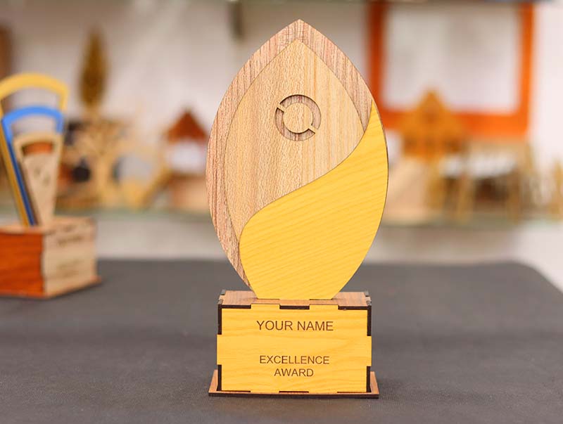 Laser Cut Award Model Wooden Trophy Design Template | Vectors File