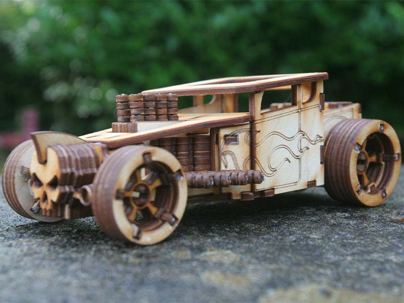 Laser Cut Bones Shaker 3D Puzzle Model Toy Car Vector File | Vectors File