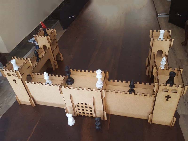 Laser Cut Castle Plan Building 3D Puzzle Model Kit Vector File ...