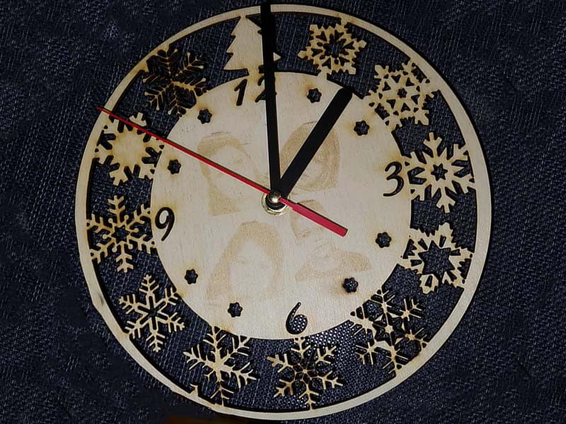 Laser Cut Christmas Clock Wall Clock New Year Clock Round Clock ...