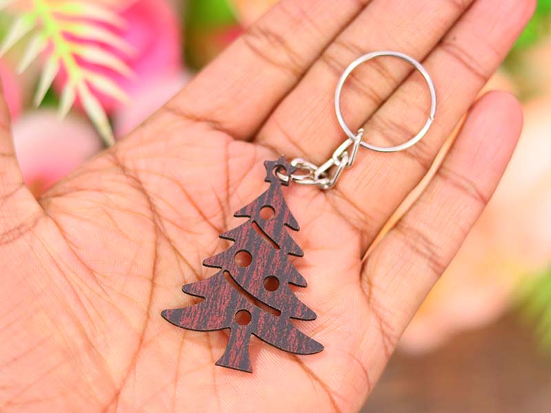 Laser Cut Christmas Tree Keychain Design Ideas | Vectors File