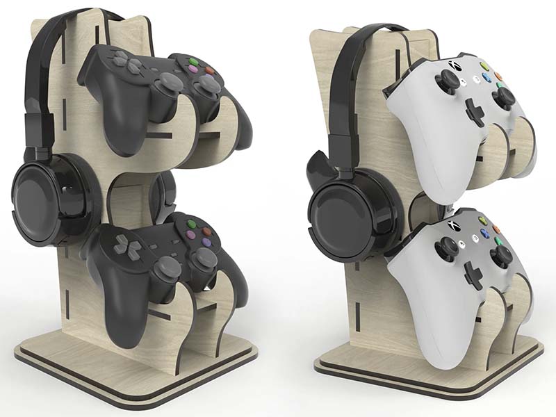 Laser Cut Controller Stand and Headphone Holder 4mm Vector File ...