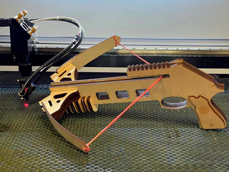 Laser Cut Crossbow Rubber Gun Toy Model Vector File | Vectors File