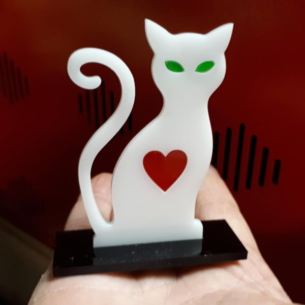 Laser Cut Cute Cat Acrylic 3mm Free Vector CDR File | Vectors File