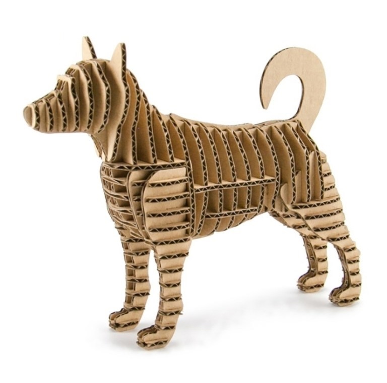 Laser Cut Dog 3D Puzzle Animal Wooden Model Free CDR And DXF Vector 