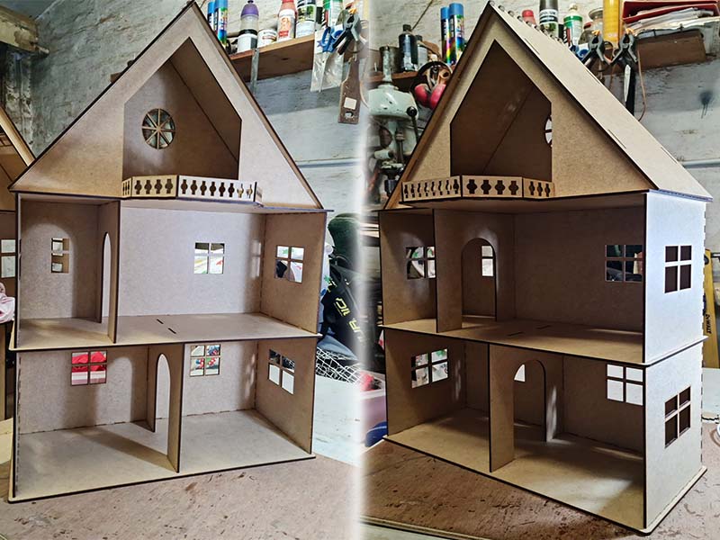 Laser Cut Doll House Plans Wooden Dollhouse Template Vectors File