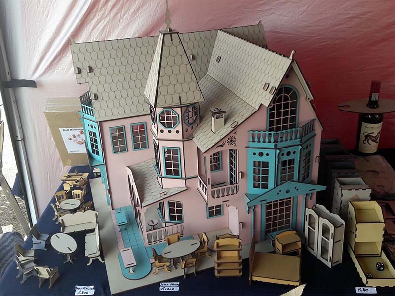 Laser Cut Dollhouse Kit Doll House 3D Wooden Model | Vectors File