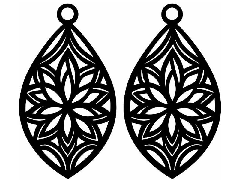 Laser Cut Earring Design Template Vector File | Vectors File