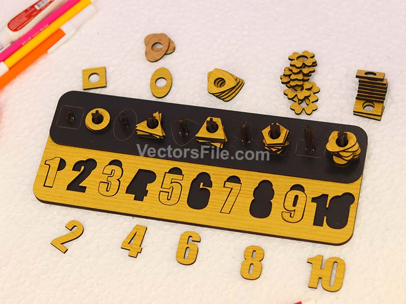 Laser Cut Educational Toys Kids Puzzle Game for Learning | Vectors File