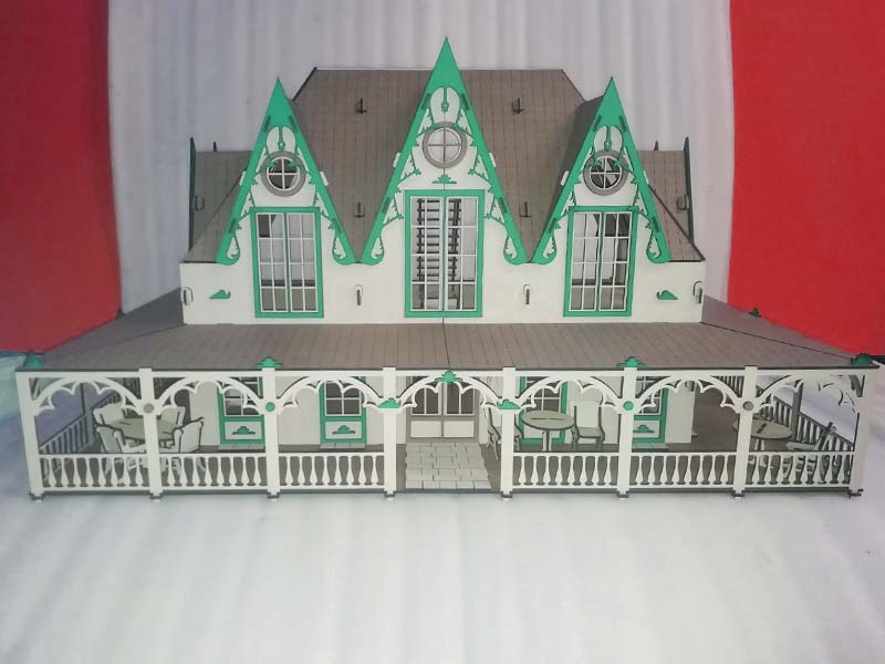 Laser Cut Fairy Tale Villa 3D Puzzle Dollhouse Model | Vectors File