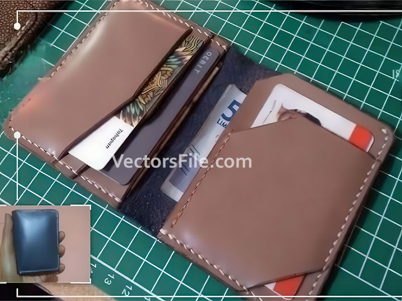 Laser Cut Folding Leather Wallet with Card Pocket for Men | Vectors File