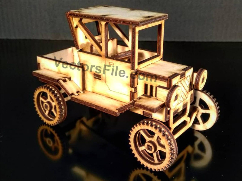 Laser Cut Ford Toy Car M3D Puzzle Model Kit | Vectors File