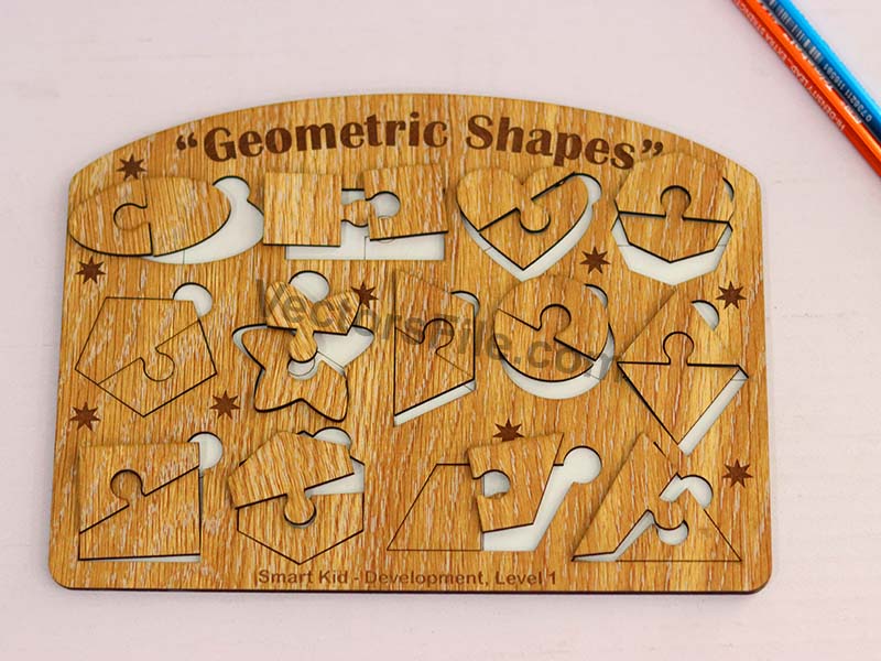 Laser Cut Geometric Jigsaw Puzzle Shape Level 1 Board for Kids ...