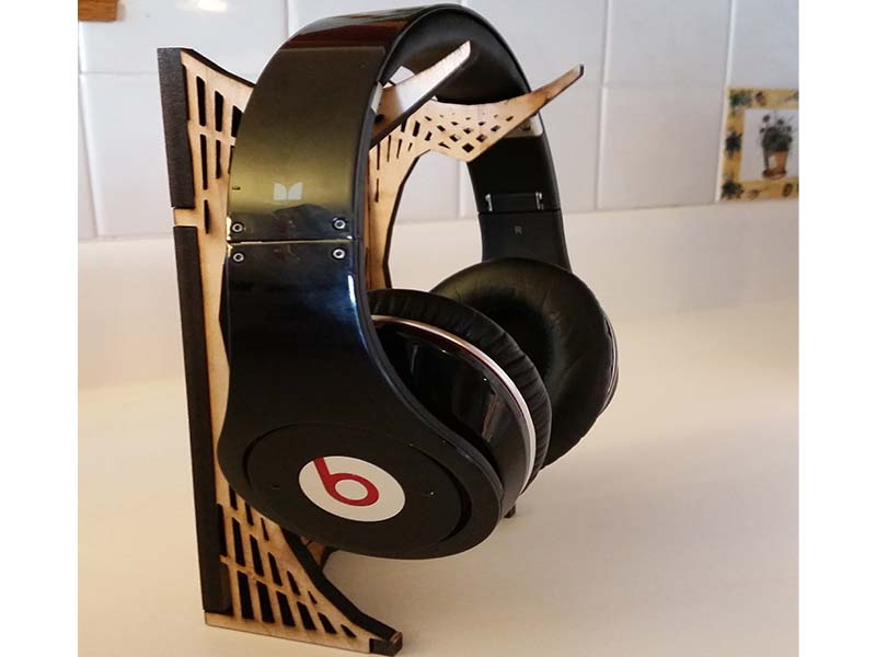 Laser Cut Headphone Holder Headphone Desk Stand Vector File | Vectors File