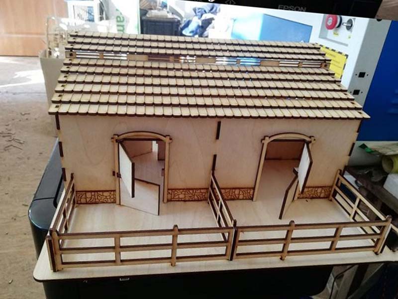 Laser Cut Horse Stable Barn 3D Puzzle Model Vector File | Vectors File