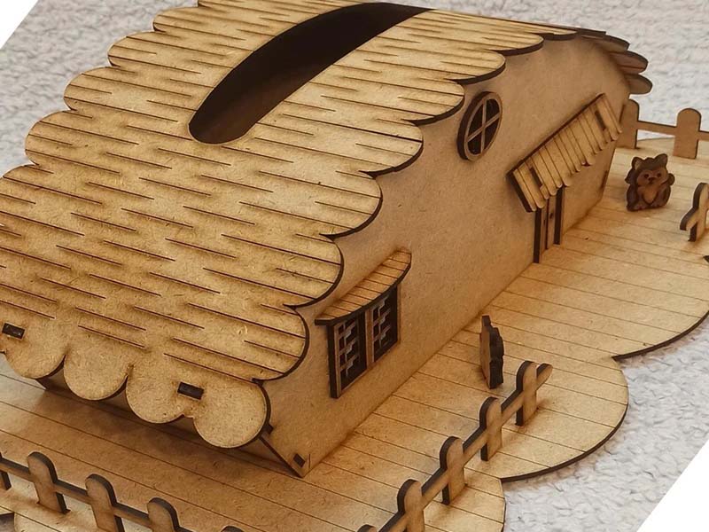 Laser Cut House Design Tissue Box House Model Vector File | Vectors File